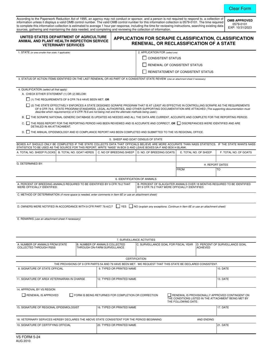 VS Form 5-24 - Fill Out, Sign Online and Download Fillable PDF ...