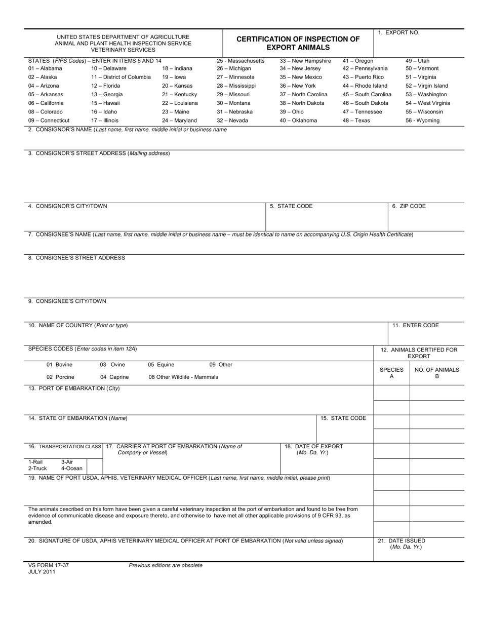 VS Form 17-37 - Fill Out, Sign Online and Download Fillable PDF ...