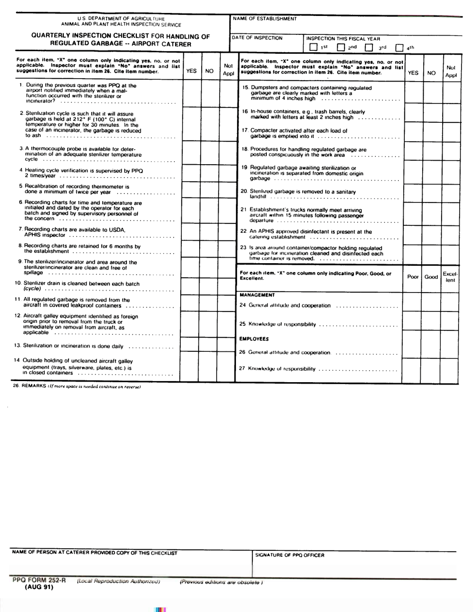PPQ Form 252-R - Fill Out, Sign Online and Download Printable PDF ...