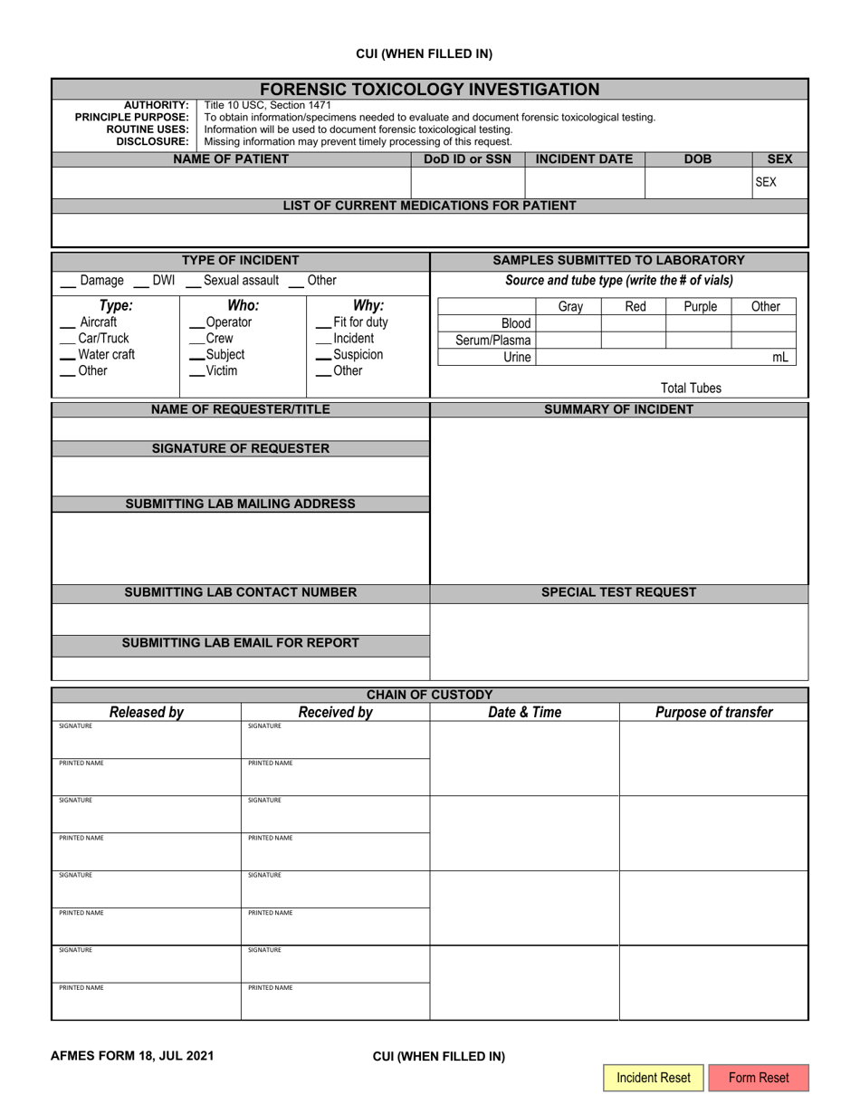 AFMES Form 18 - Fill Out, Sign Online and Download Fillable PDF ...