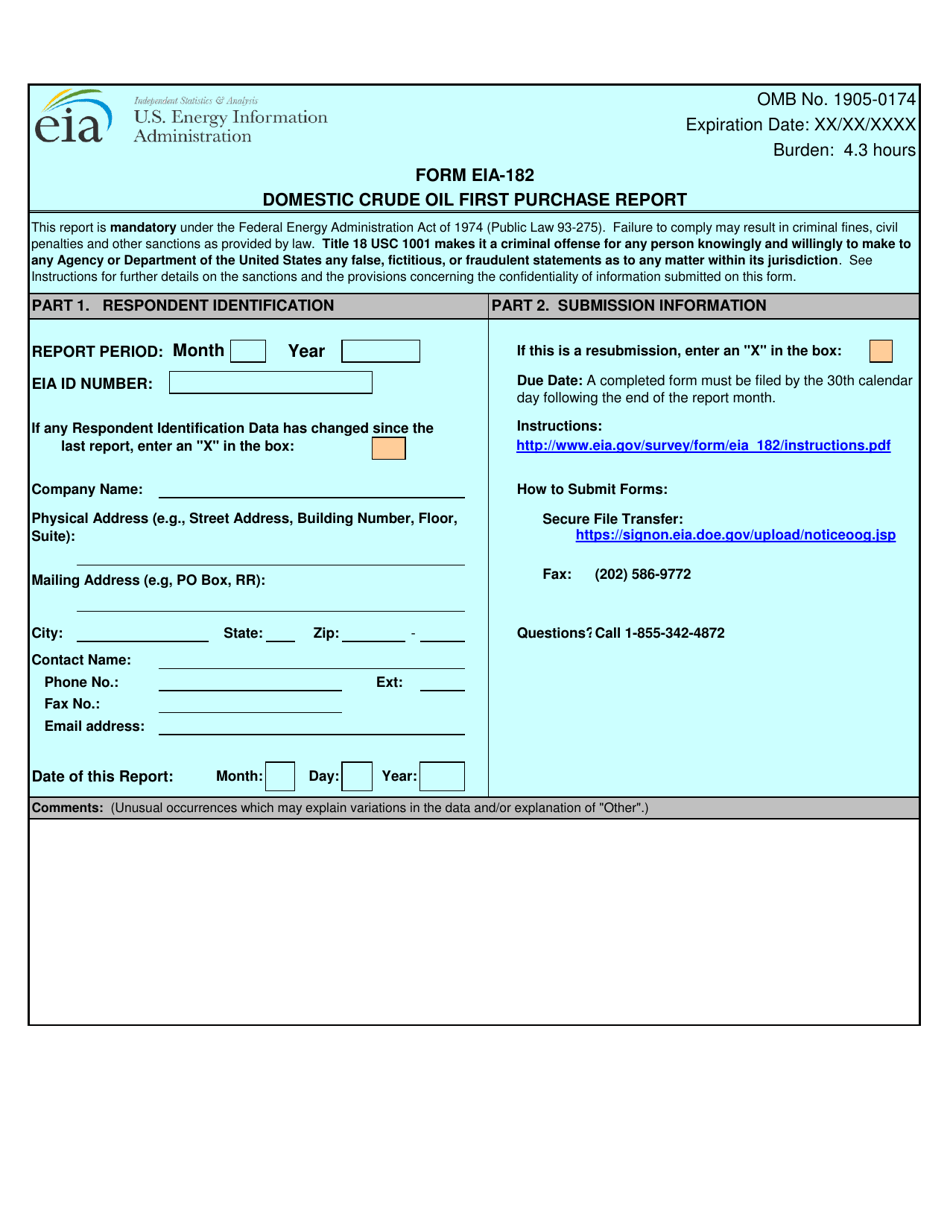Form EIA-182 - Fill Out, Sign Online and Download Printable PDF ...