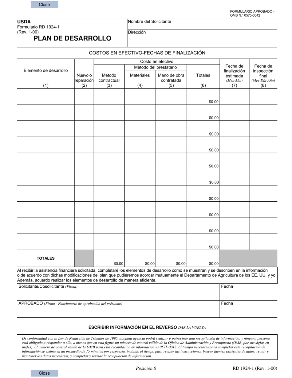 Formulario RD1924-1 - Fill Out, Sign Online and Download Fillable PDF ...