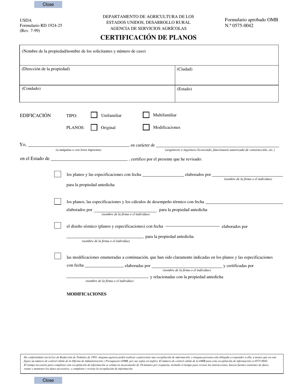 Formulario RD1924-25 - Fill Out, Sign Online and Download Fillable PDF ...