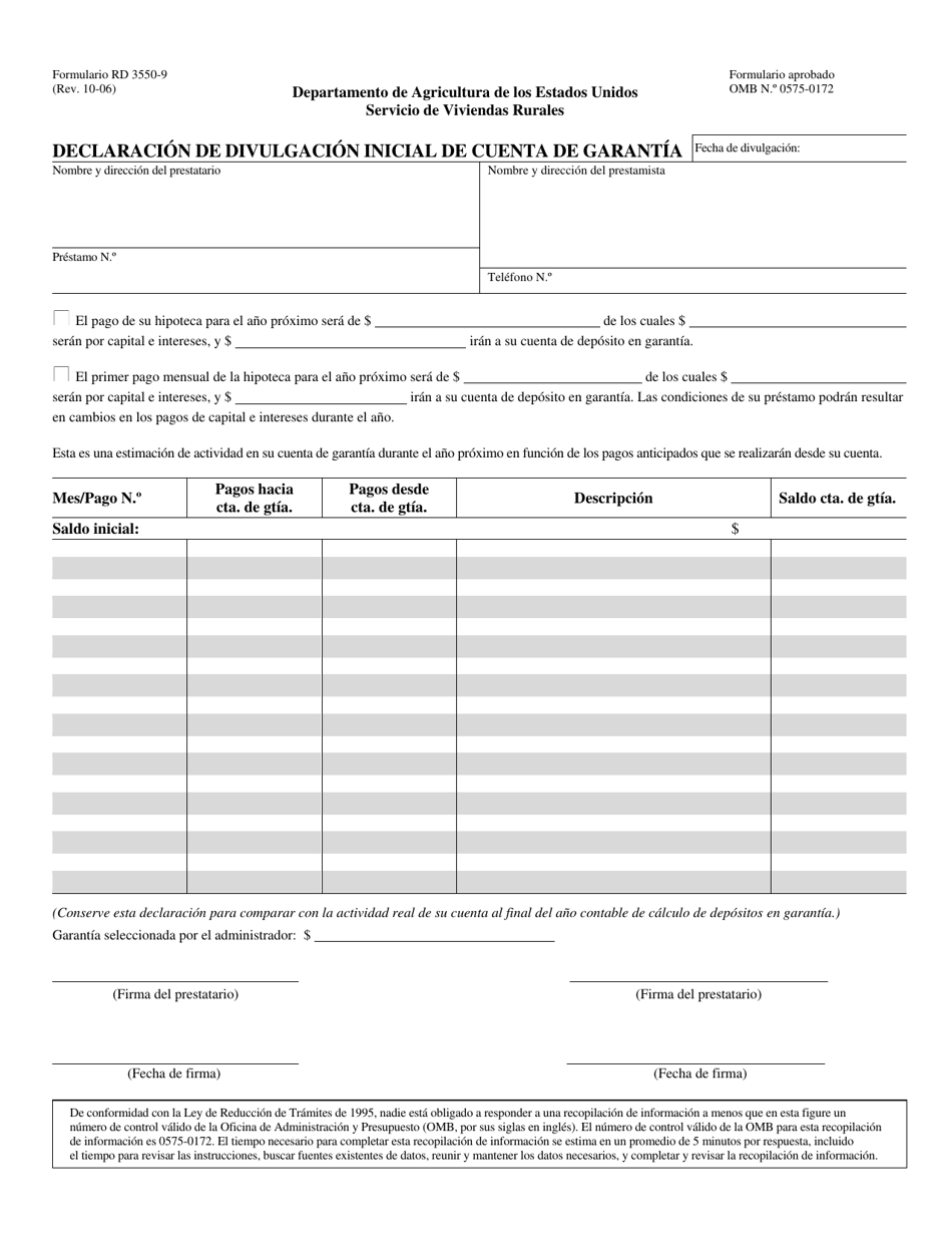 Formulario RD3550-9 - Fill Out, Sign Online and Download Fillable PDF ...