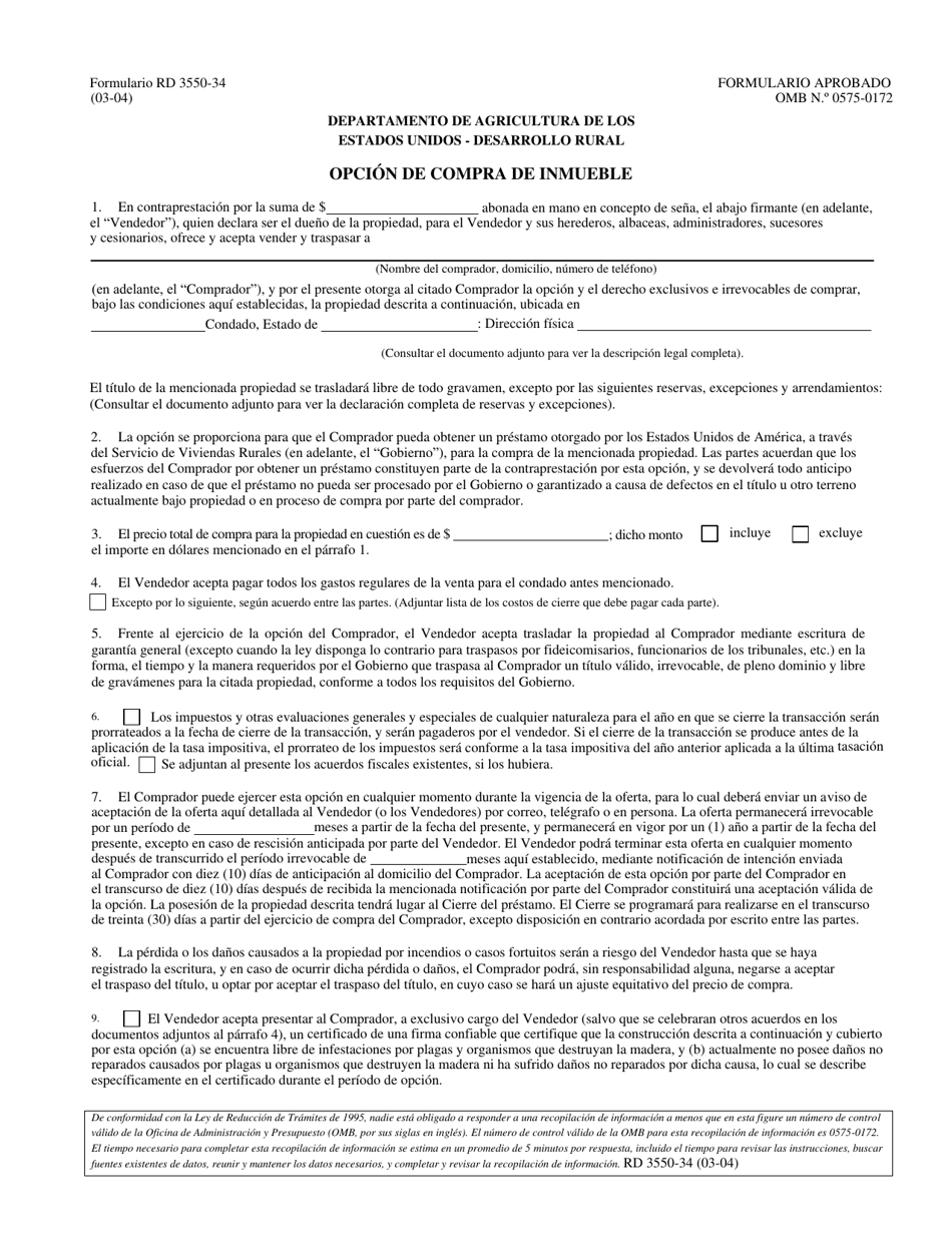 Formulario RD3550-34 - Fill Out, Sign Online and Download Fillable PDF ...