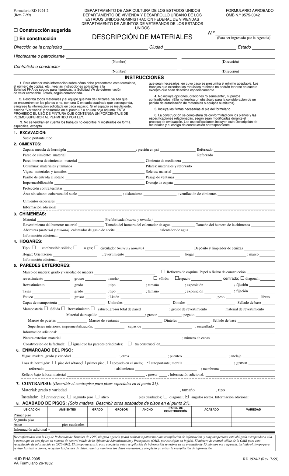 Formulario RD1924-2 - Fill Out, Sign Online and Download Fillable PDF ...