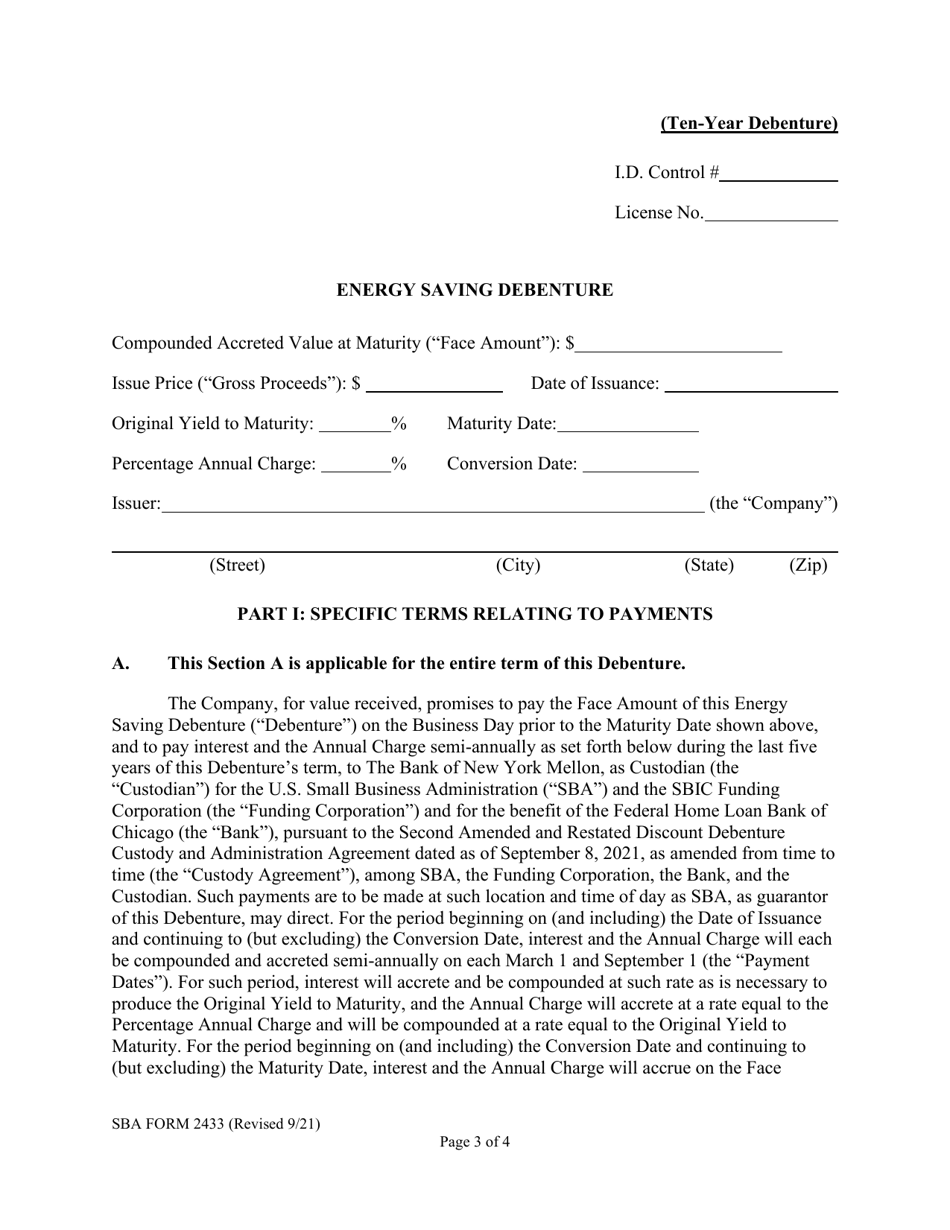 SBA Form 2433 - Fill Out, Sign Online and Download Fillable PDF ...