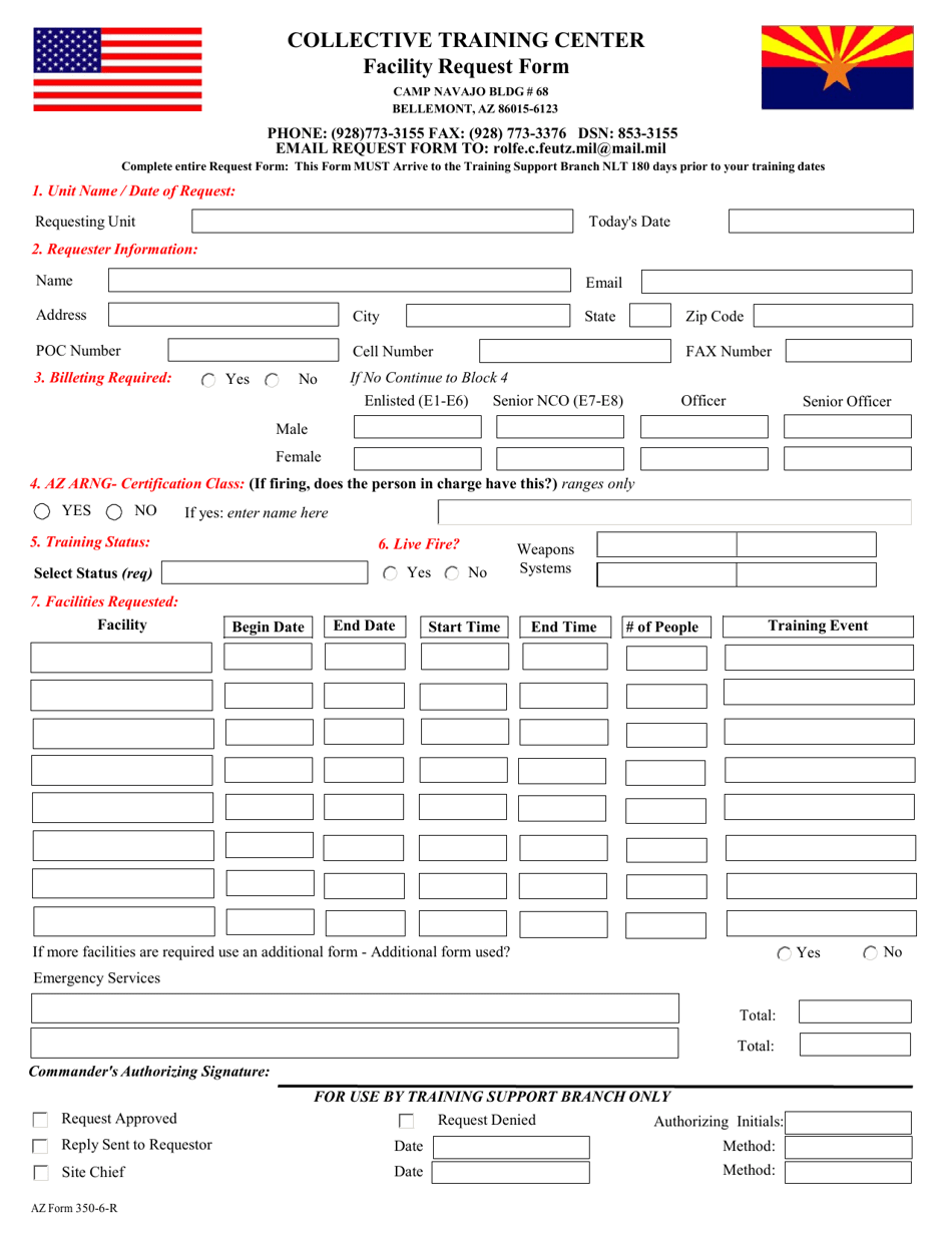AZNG Form 350-6-R - Fill Out, Sign Online and Download Printable PDF ...