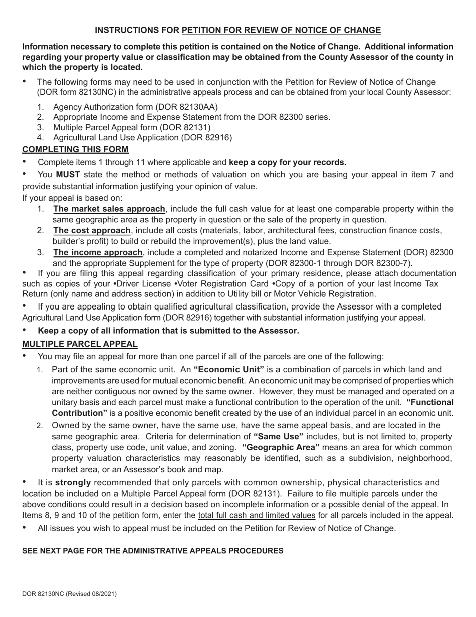 Form DOR82130NC - Fill Out, Sign Online and Download Fillable PDF ...