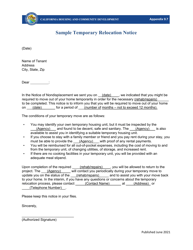 California Sample Temporary Relocation Notice - Fill Out, Sign Online ...