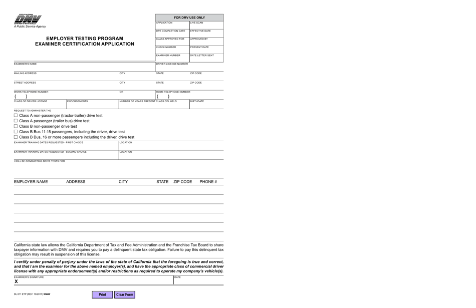 Form DL811 ETP - Fill Out, Sign Online and Download Fillable PDF ...