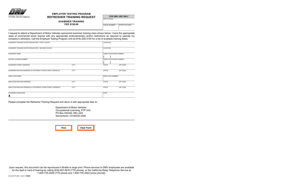 Form DL818 ETP - Fill Out, Sign Online and Download Fillable PDF ...