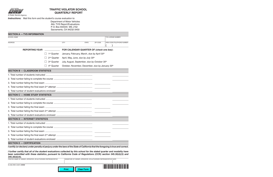 Form OL850 - Fill Out, Sign Online and Download Fillable PDF ...