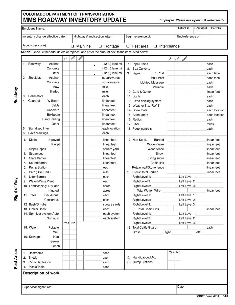 CDOT Form 914 - Fill Out, Sign Online and Download Printable PDF ...