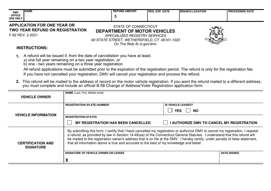 Form F-82 - Fill Out, Sign Online and Download Fillable PDF ...