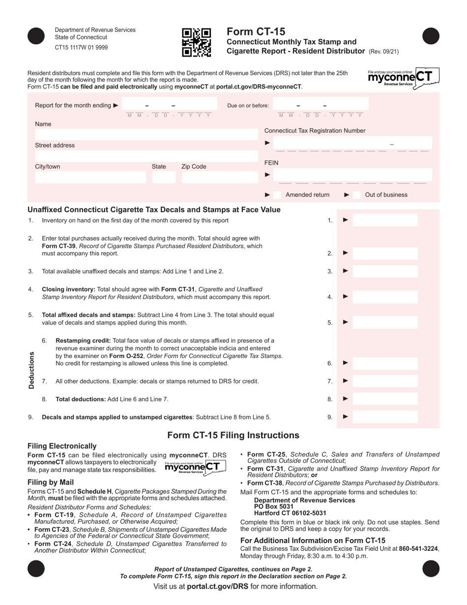 Form CT-15 - Fill Out, Sign Online and Download Printable PDF ...