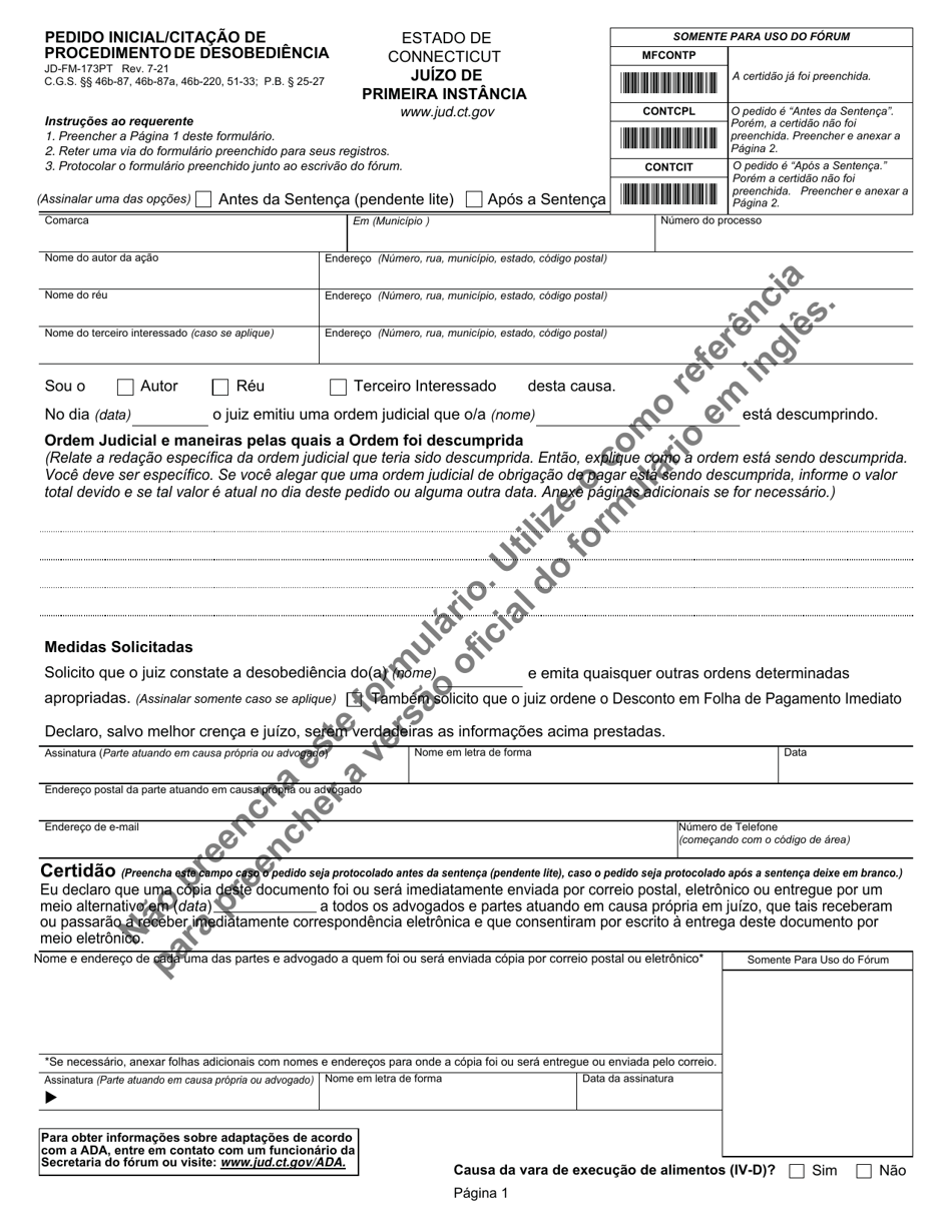 Form JD-FM-173PT - Fill Out, Sign Online and Download Printable PDF ...