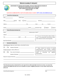 Delaware Service Eligibility Request Download Printable PDF | Templateroller