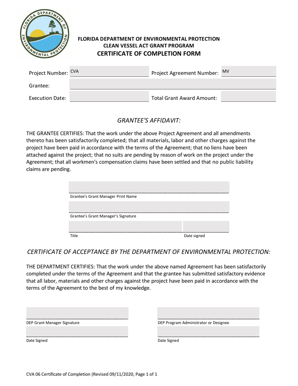 Form CVA06 - Fill Out, Sign Online and Download Printable PDF, Florida ...