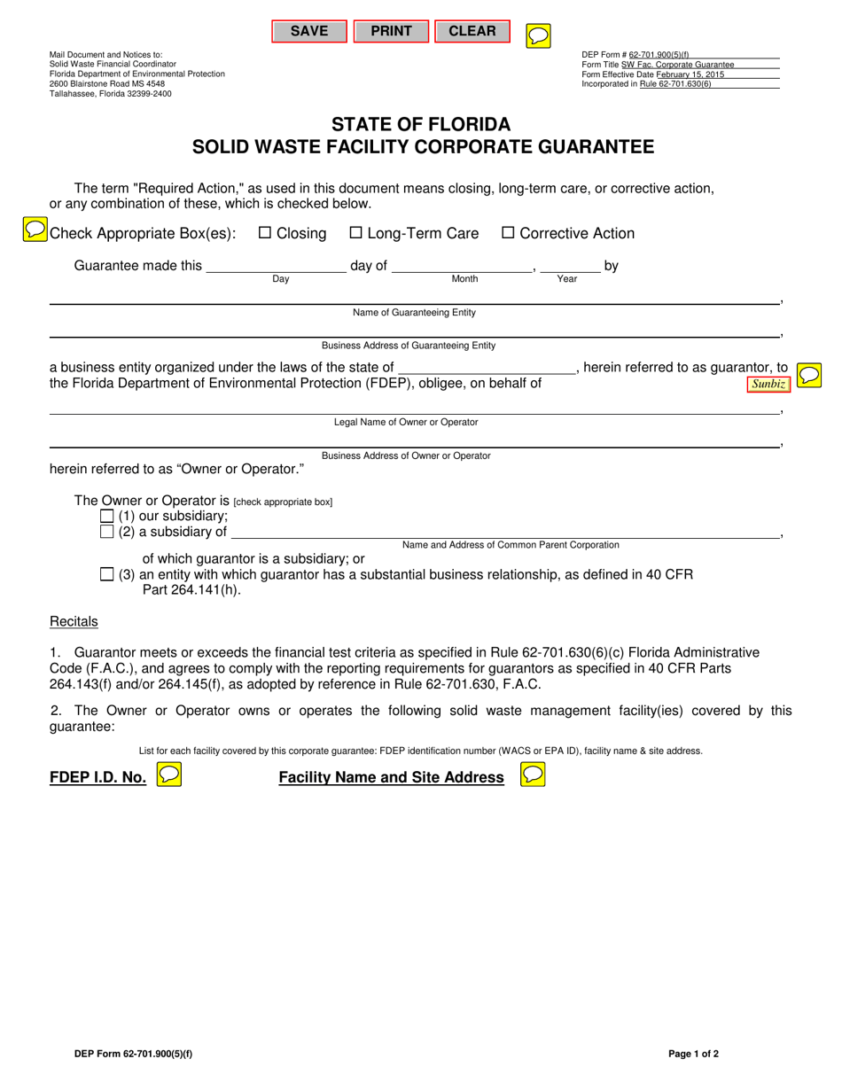 DEP Form 62-701.900(5)(F) - Fill Out, Sign Online and Download Fillable ...