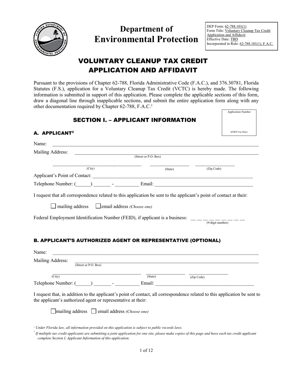 DEP Form 62-788.101(1) - Fill Out, Sign Online and Download Printable ...