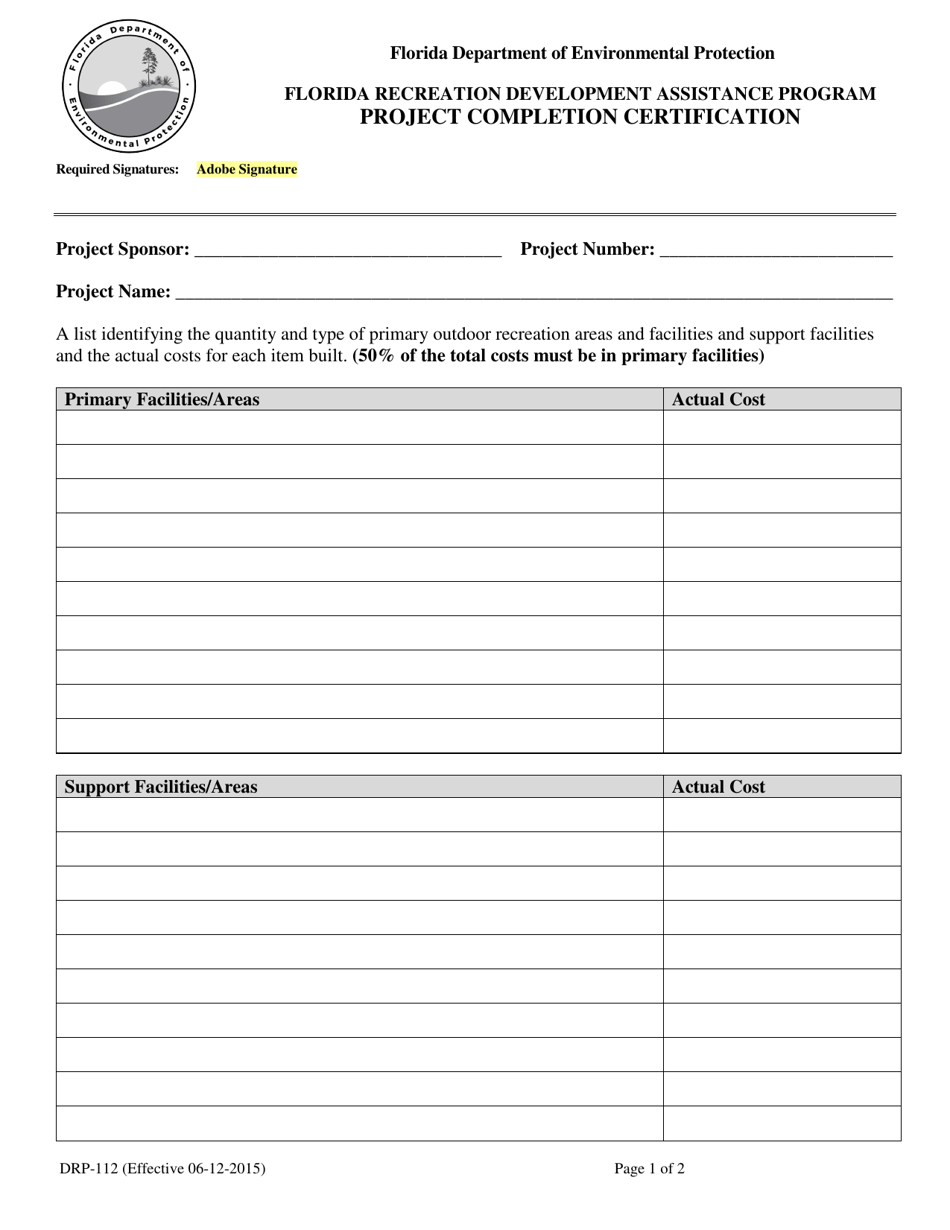 Form DRP-112 - Fill Out, Sign Online and Download Fillable PDF, Florida ...