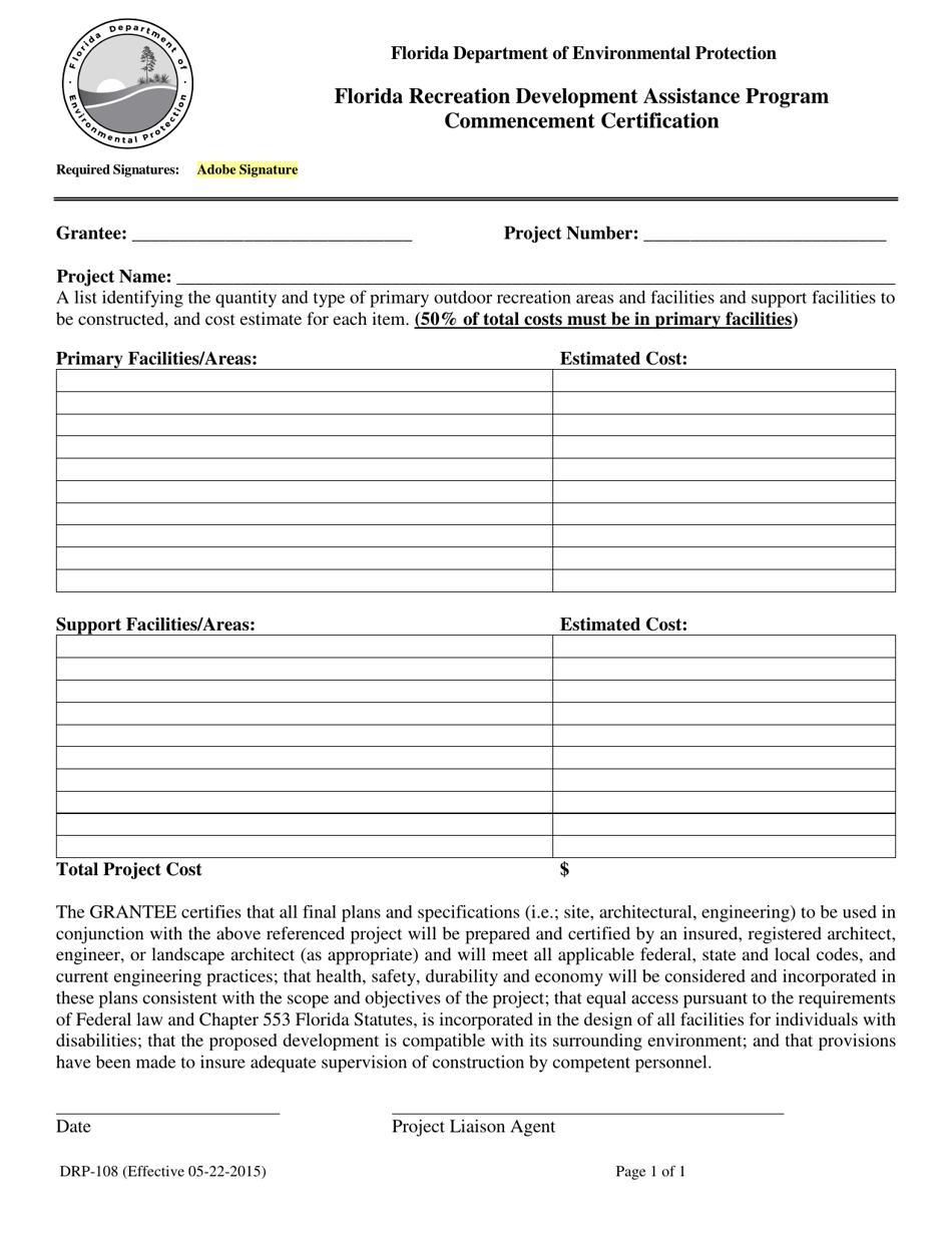 Form DRP-108 - Fill Out, Sign Online and Download Fillable PDF, Florida ...