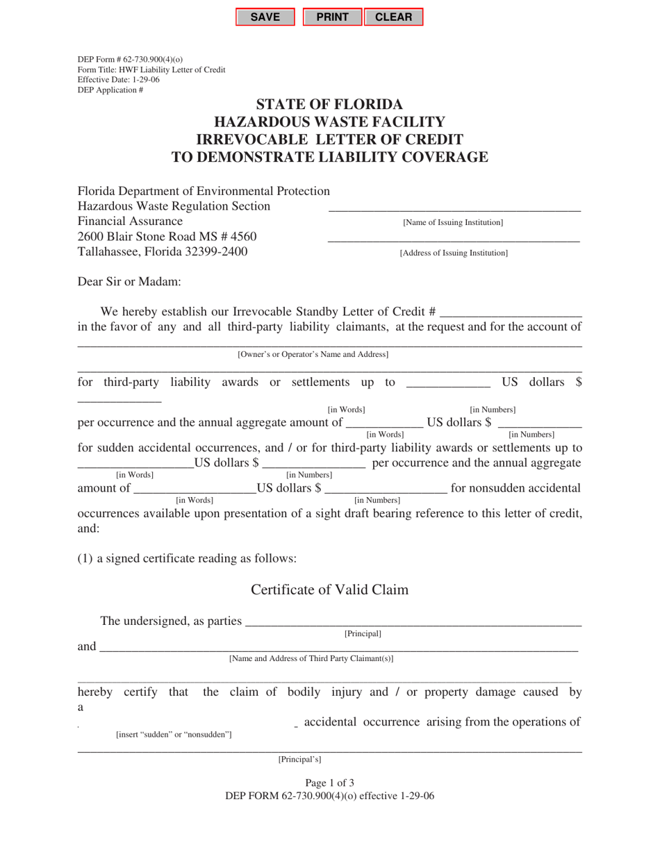 DEP Form 62-730.900(4)(O) - Fill Out, Sign Online and Download Fillable ...