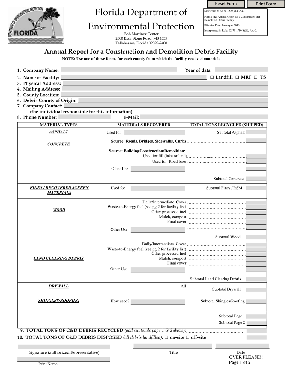 DEP Form 62-701.900(7) - Fill Out, Sign Online and Download Printable ...
