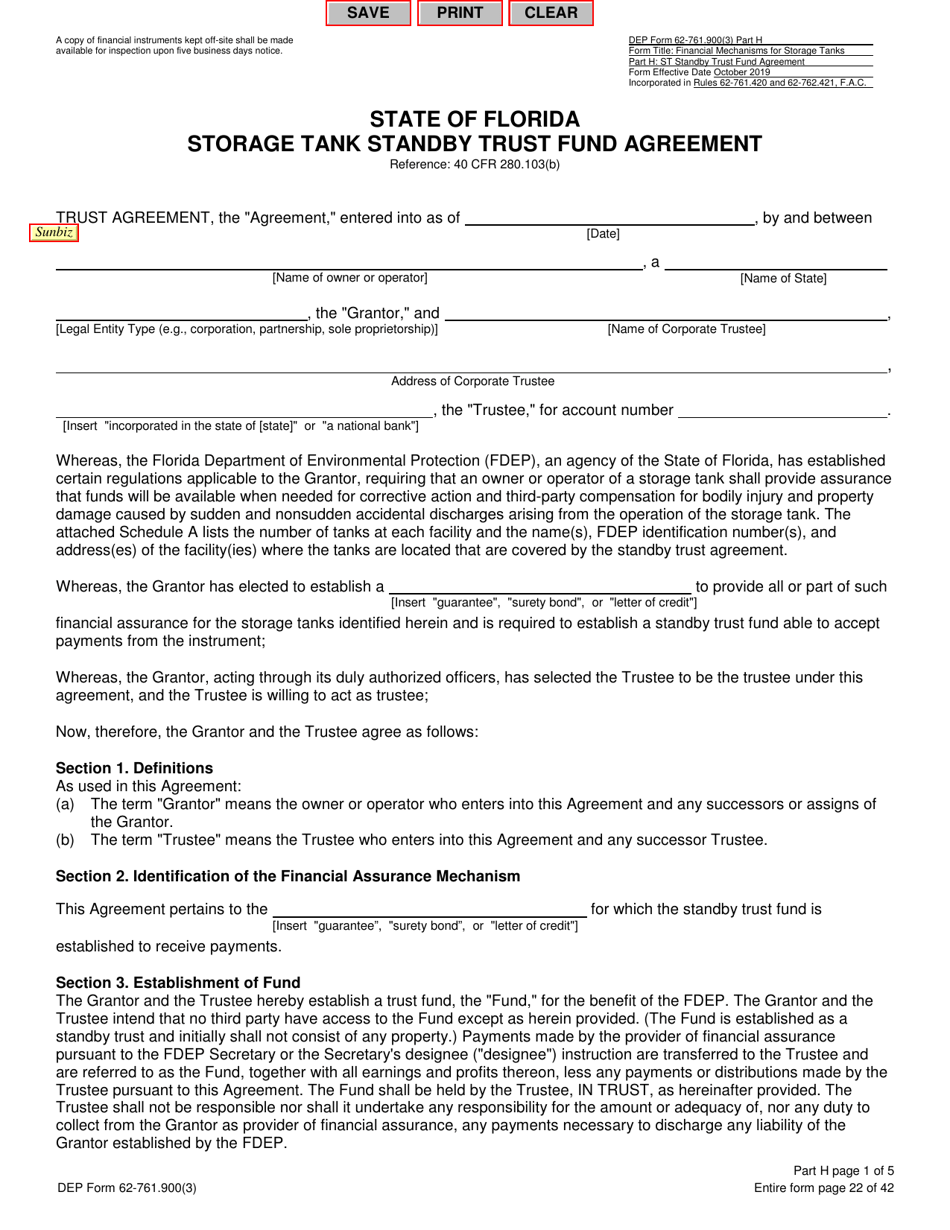 DEP Form 62-761.900(3) Part H - Fill Out, Sign Online and Download ...