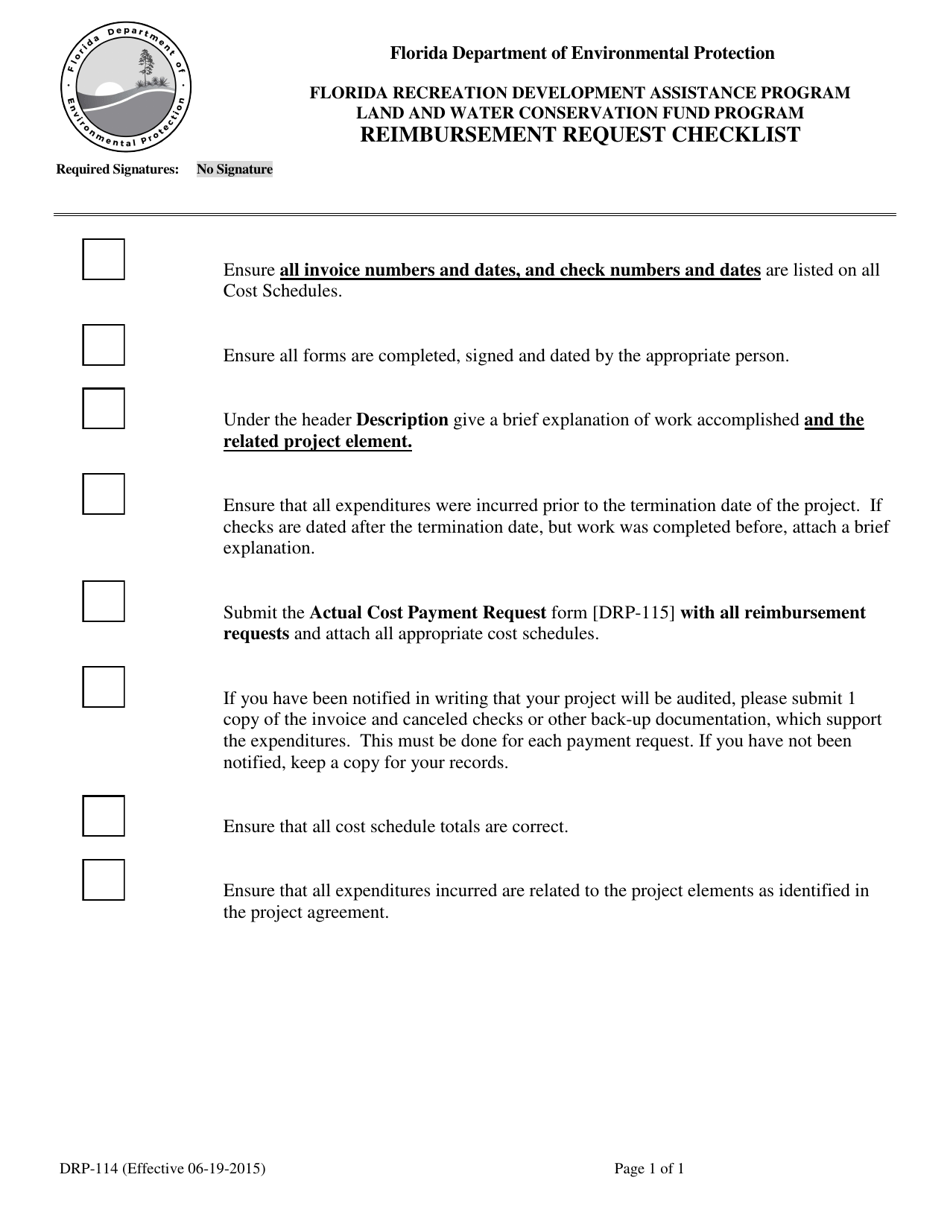 Form DRP-114 - Fill Out, Sign Online and Download Fillable PDF, Florida ...