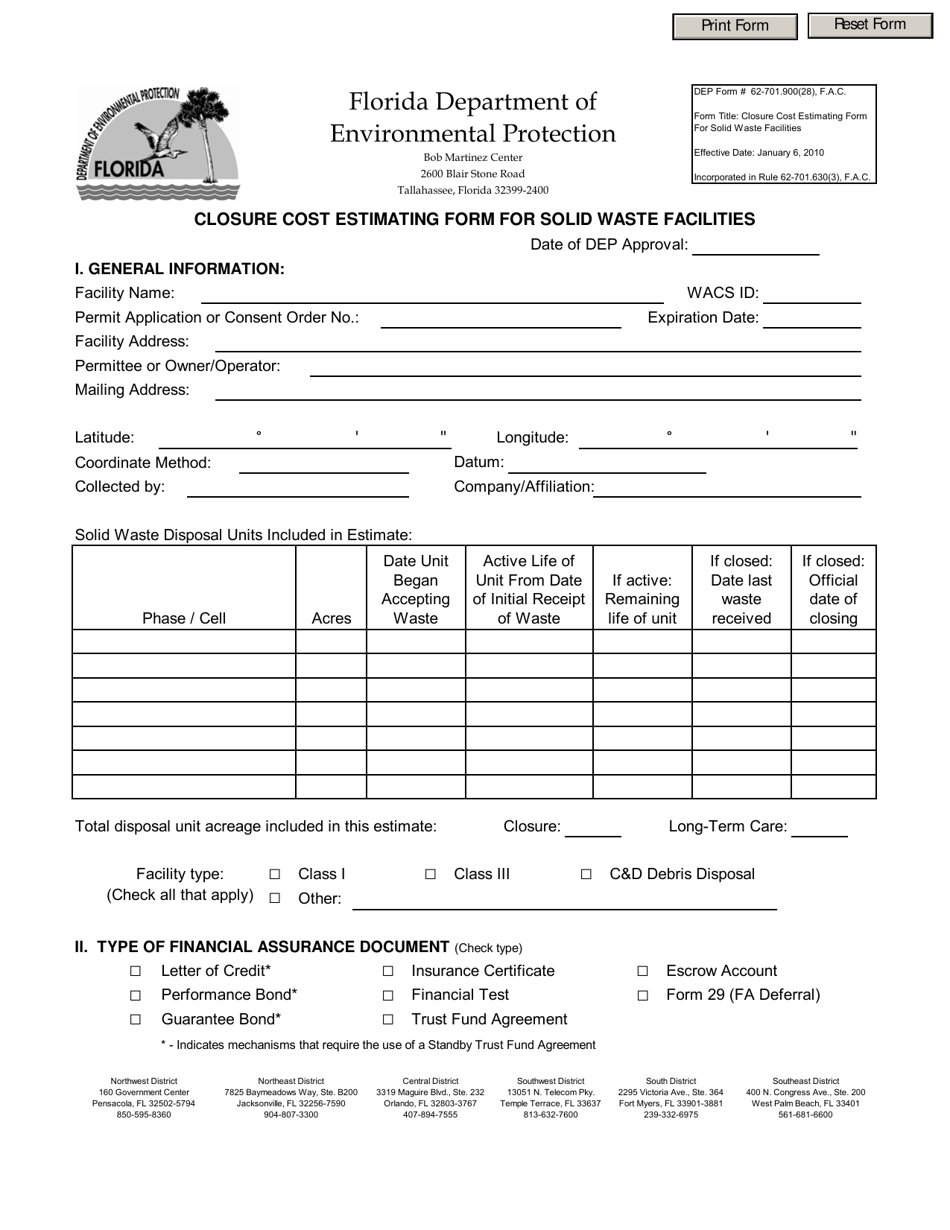 DEP Form 62-701.900(28) - Fill Out, Sign Online and Download Fillable ...