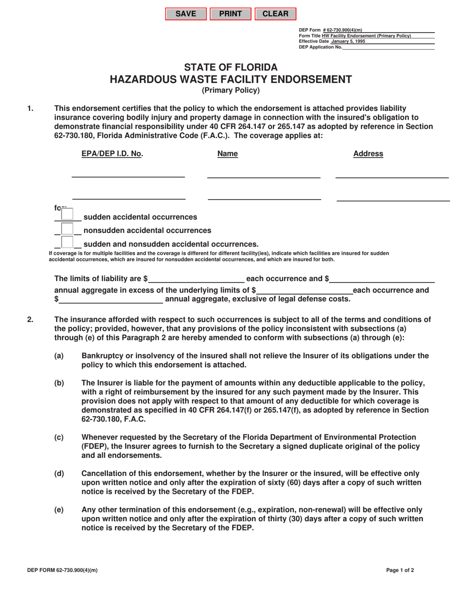 DEP Form 62-730.900(4)(M) - Fill Out, Sign Online and Download Fillable ...