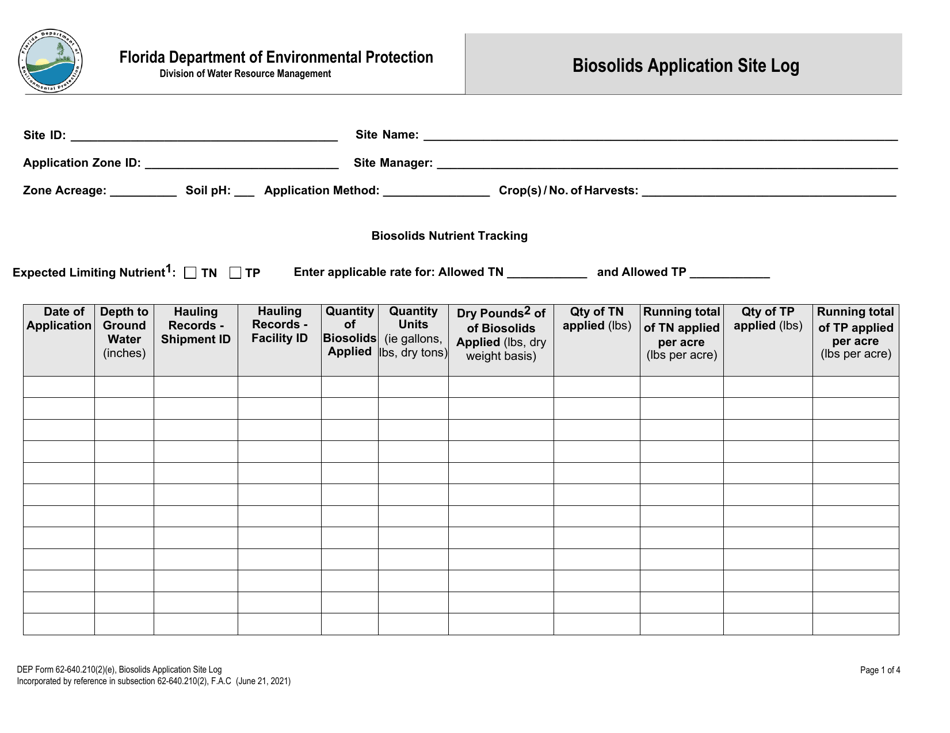 DEP Form 62-640.210(2)(E) - Fill Out, Sign Online and Download Fillable ...