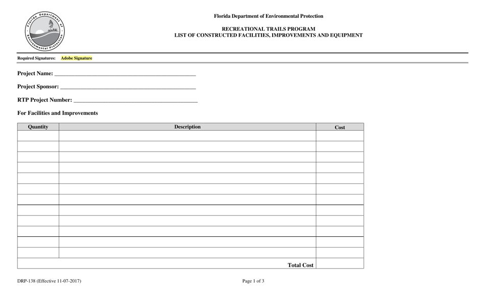 Form DRP-138 - Fill Out, Sign Online and Download Fillable PDF, Florida | Templateroller