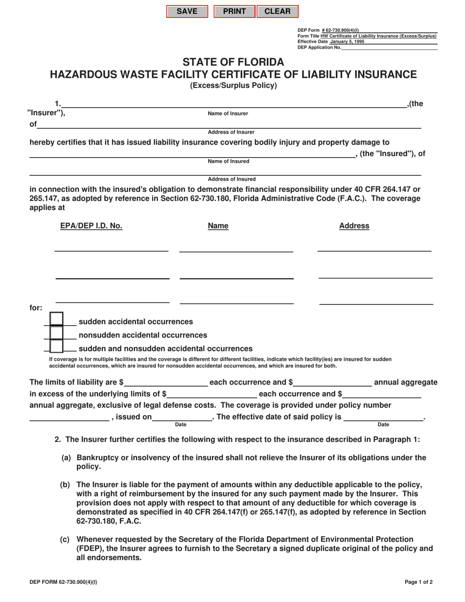 DEP Form 62-730.900(4)(L) - Fill Out, Sign Online and Download Fillable ...