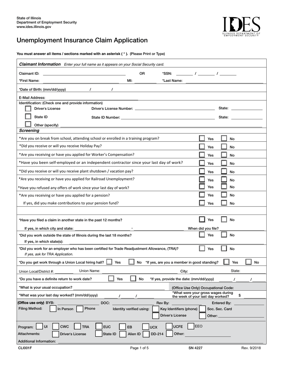 Form CLI001F - Fill Out, Sign Online and Download Fillable PDF ...