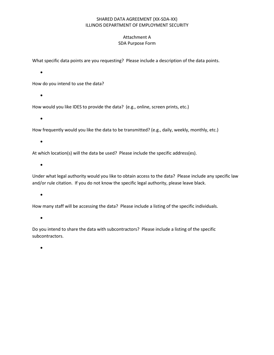 Illinois Shared Data Agreement - Sda Purpose Form - Fill Out, Sign ...