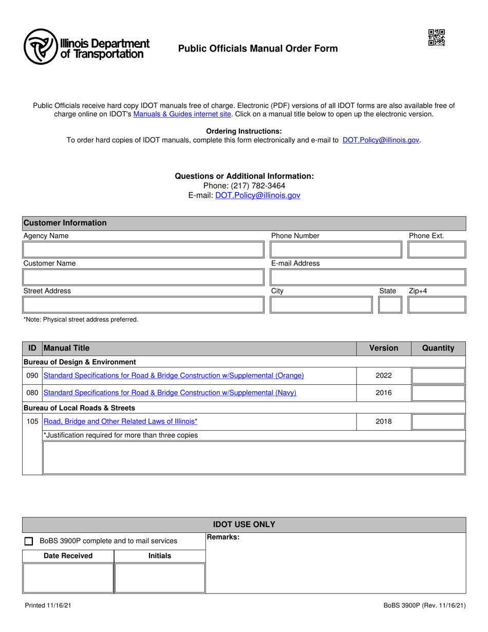 Form BoBS3900P Download Fillable PDF or Fill Online Public Officials ...