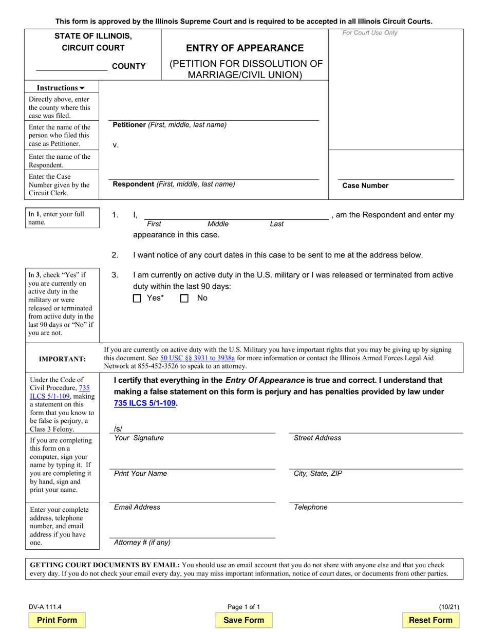 Form DV-A111.4 - Fill Out, Sign Online and Download Fillable PDF ...