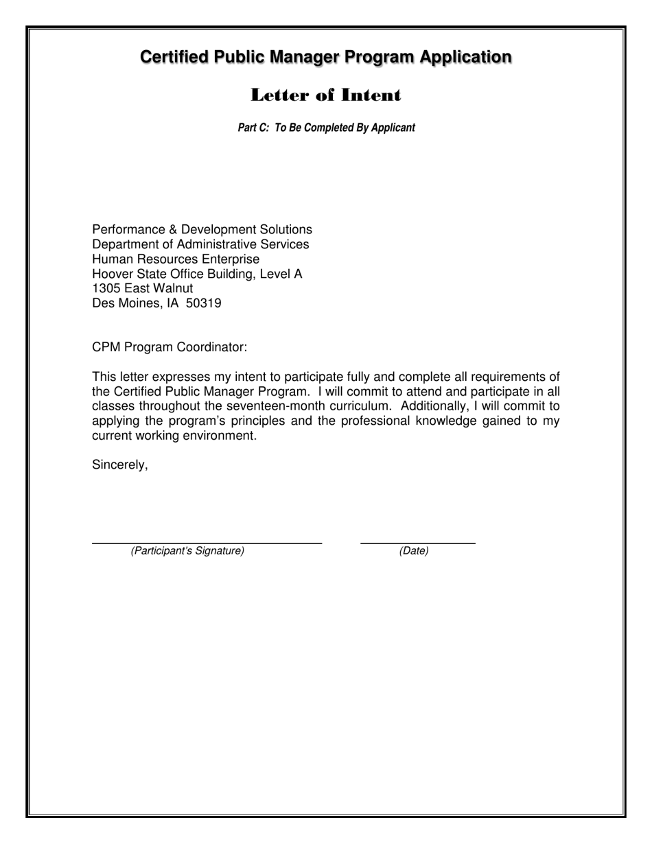 Iowa Certified Public Manager Program Application Download Fillable PDF ... Iowa Certified Public Manager Program Application Download Fillable PDF ...