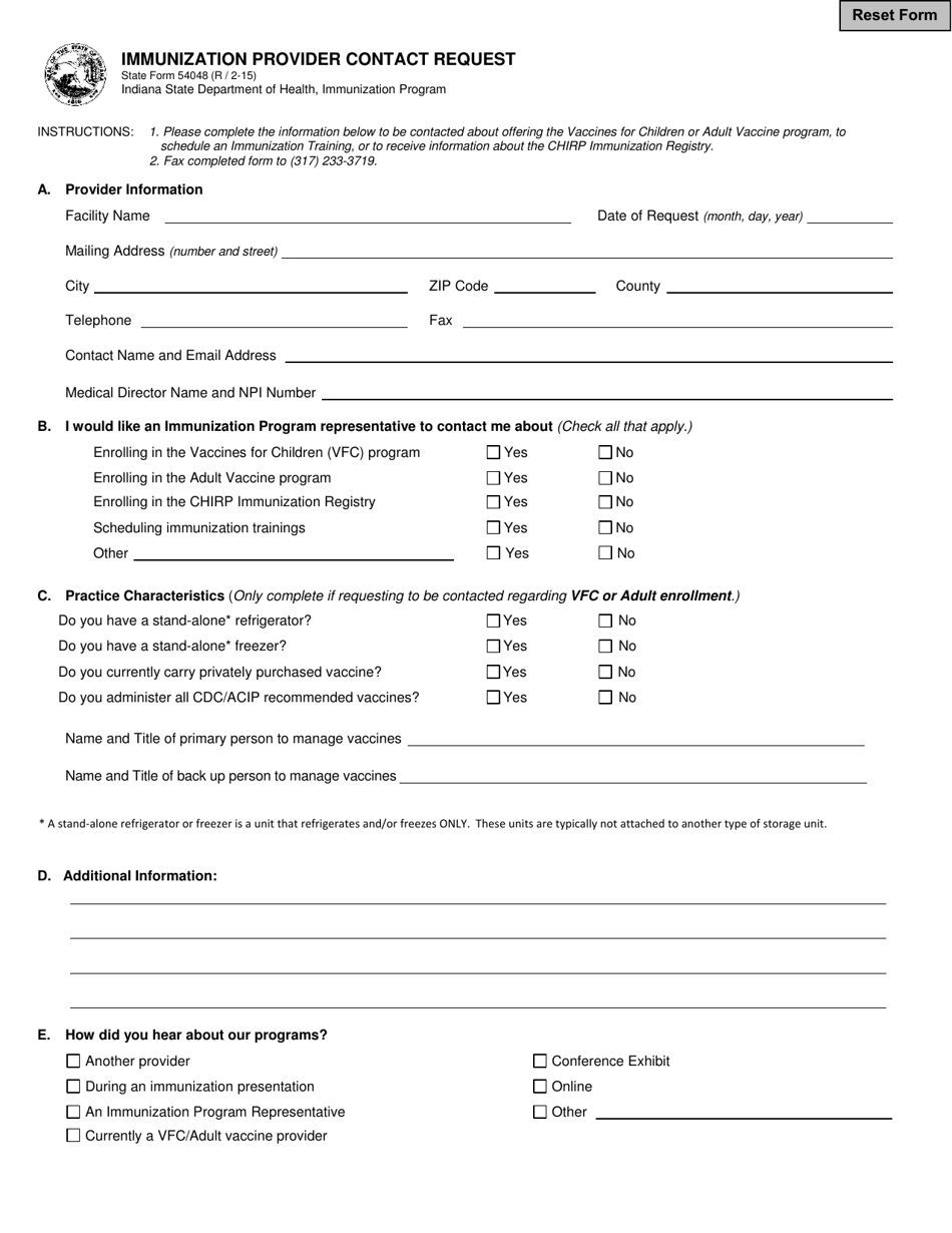 State Form 54048 - Fill Out, Sign Online and Download Fillable PDF ...