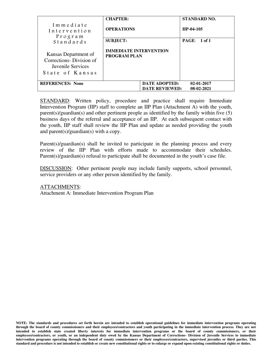 Kansas Immediate Intervention Program Plan - Fill Out, Sign Online and ...