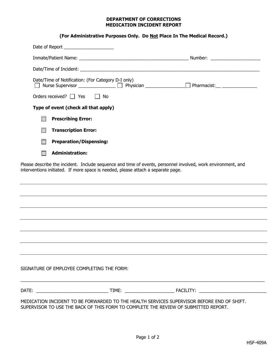 Iowa Medication Incident Report - Fill Out, Sign Online and Download ...
