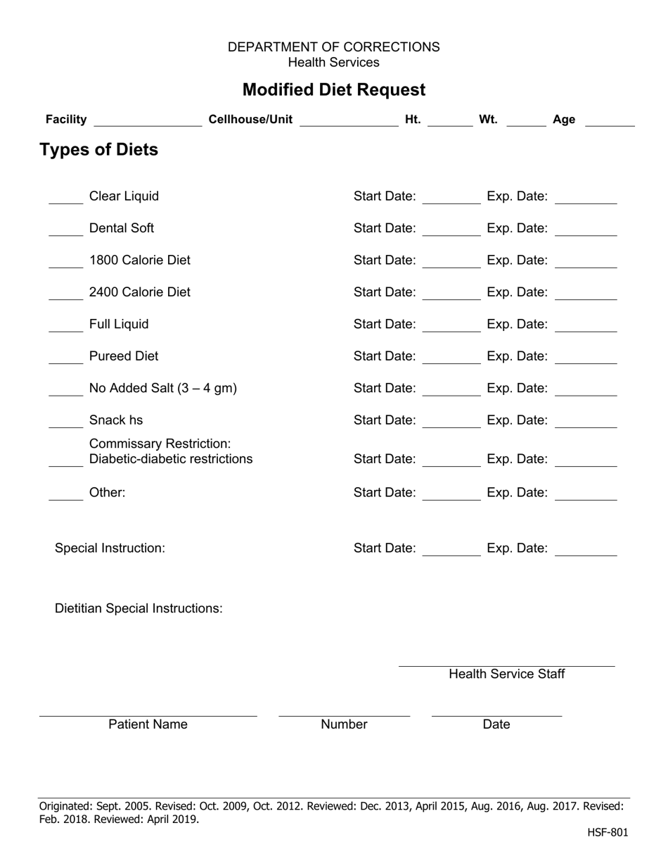 Iowa Modified Diet Request - Fill Out, Sign Online and Download PDF ...