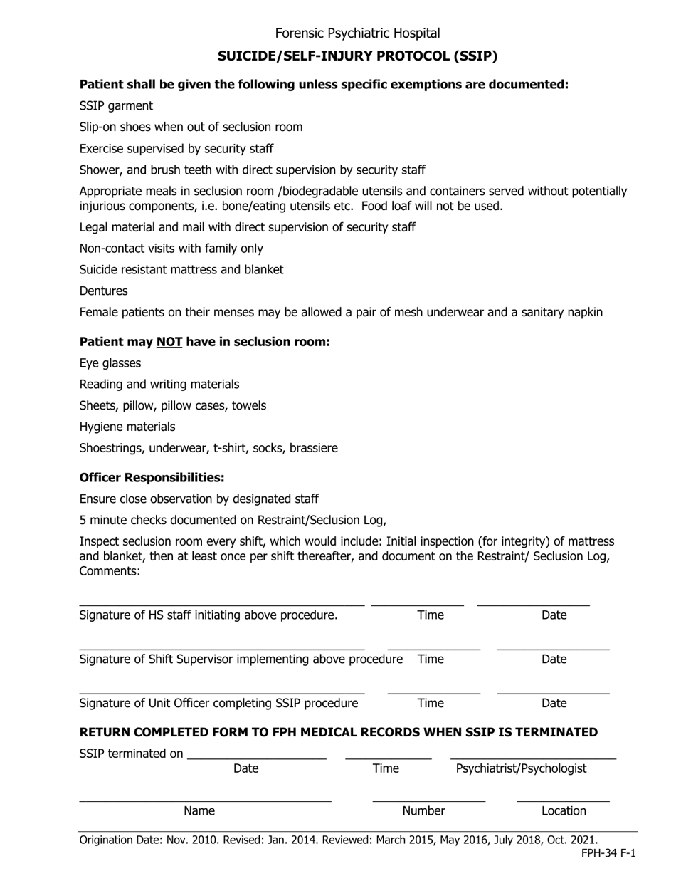 Iowa Suicide/Self-injury Protocol (Ssip) Download Printable PDF ...