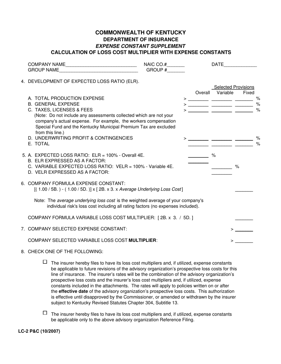 Form LC-2 P&C - Fill Out, Sign Online and Download Printable PDF ...