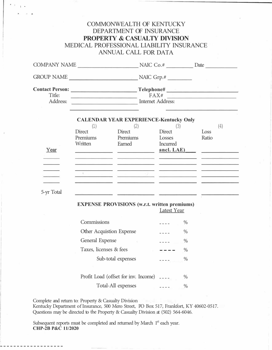 Form CHP-2B P&C - Fill Out, Sign Online and Download Printable PDF ...