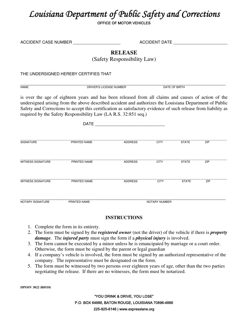 Form DPSMV3022 - Fill Out, Sign Online and Download Fillable PDF ...