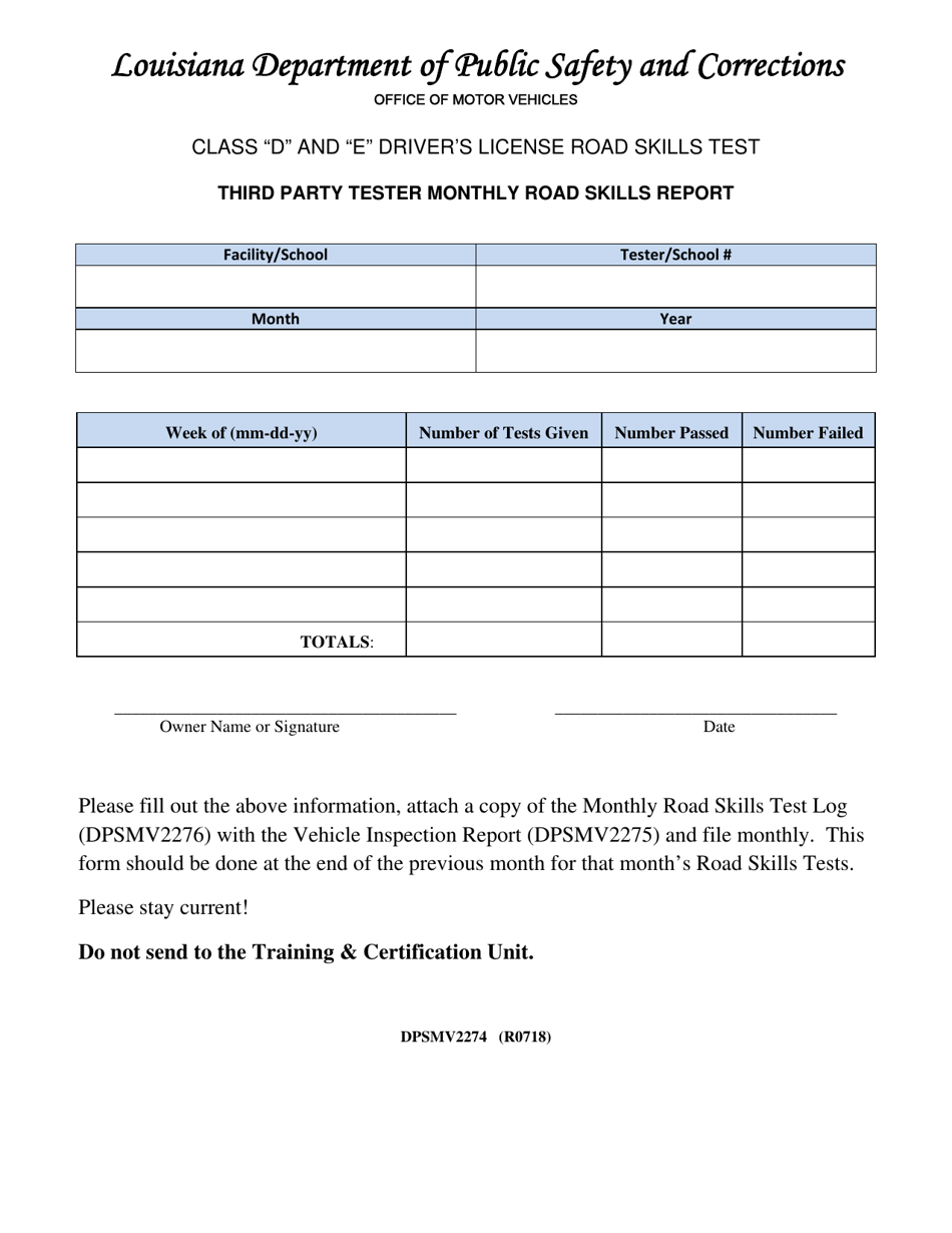 Form DPSMV2274 - Fill Out, Sign Online and Download Fillable PDF ...
